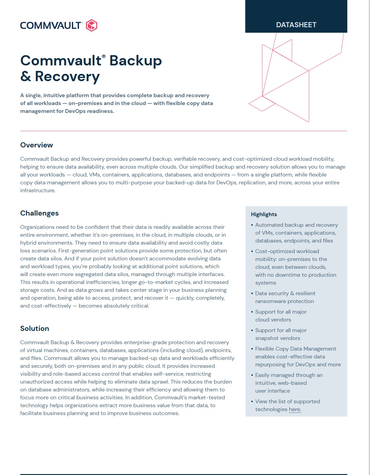 Commvault Complete: Backup Recovery x Disaster Recovery